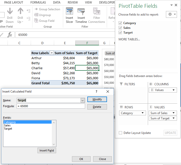 Excel Dashboard Templates 3 Ways To Add A Target Line To An Excel Pivot